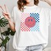 Checkered Smile Face Shirt, Smile Face Shirt, Graphic Tee Shirt, Retro ...
