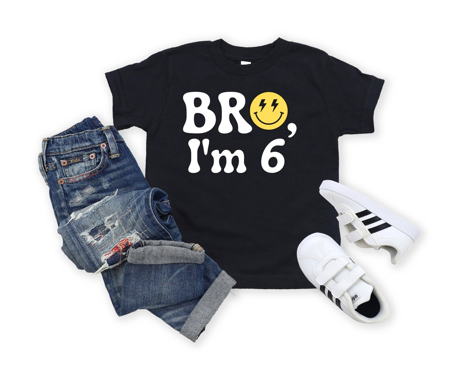 Bro I'm 6 Shirt, Boys 6th Birthday Shirt, 6 Birthday Shirt, Six ...
