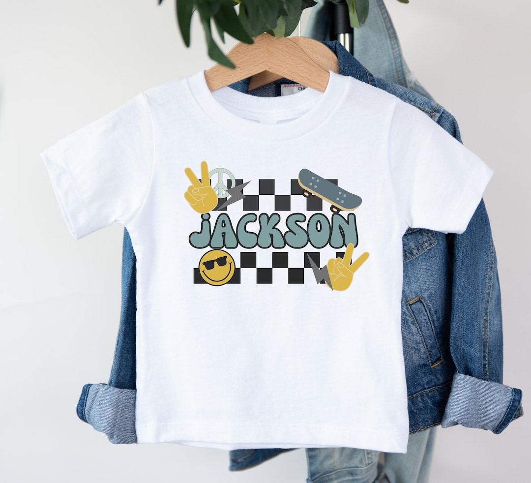 Personalized Shirts for Kids, Retro Personalized Kids Tee, Boys Shirt ...