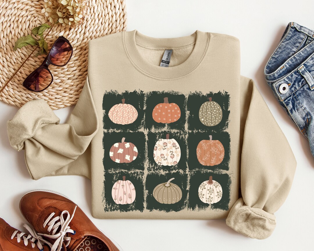 Pumpkin Sweatshirt, Pumpkin Sweater, Halloween Sweatshirt, Pumpkin ...