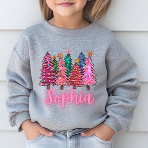 Kids Christmas Sweatshirt, Personalized Christmas Sweatshirt, Kids Name ...