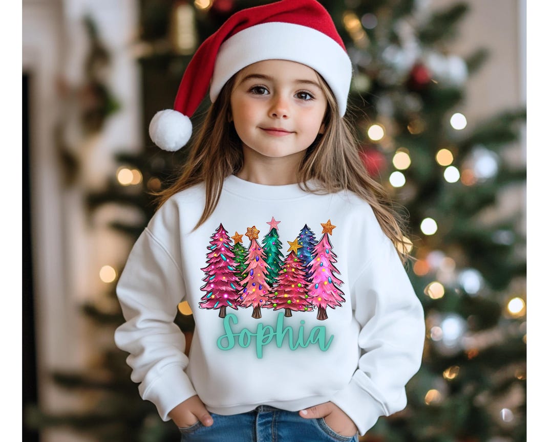 Kids Christmas Sweatshirt, Personalized Christmas Sweatshirt, Kids Name ...