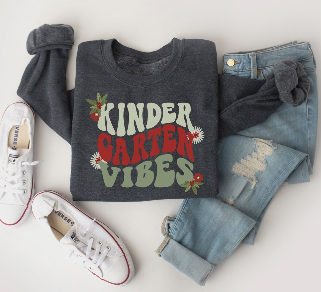 Kindergarten Teacher Christmas Sweatshirt Kindergarten - Etsy