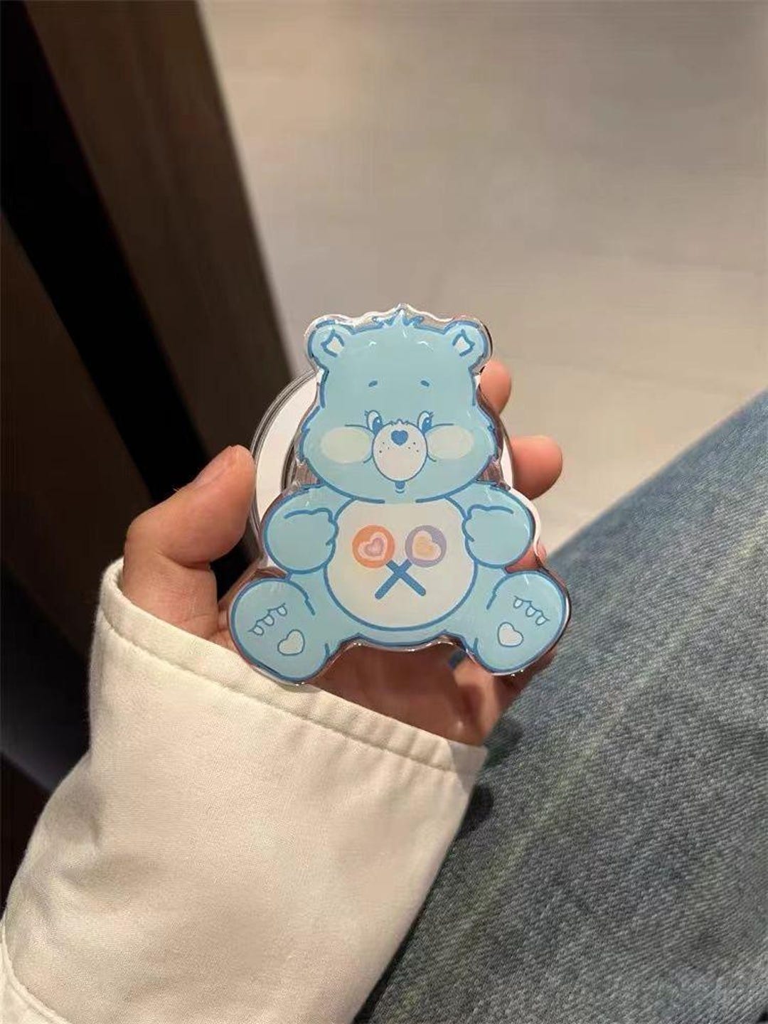 Magnetic Magsafe iPhone Pop Grip Handle Holder Stand Secure Blue Bear ...