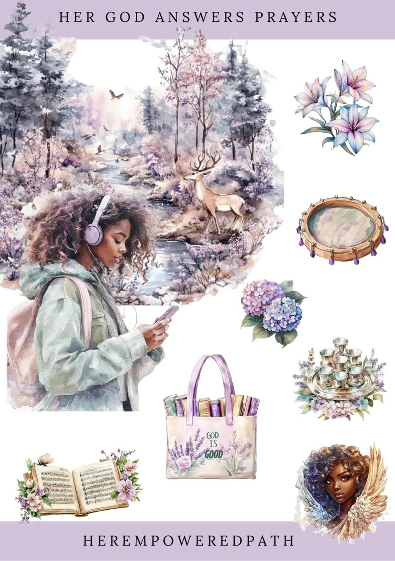 Her God Answers Prayers – Christian Digital Stickers, Pre-cropped for ...