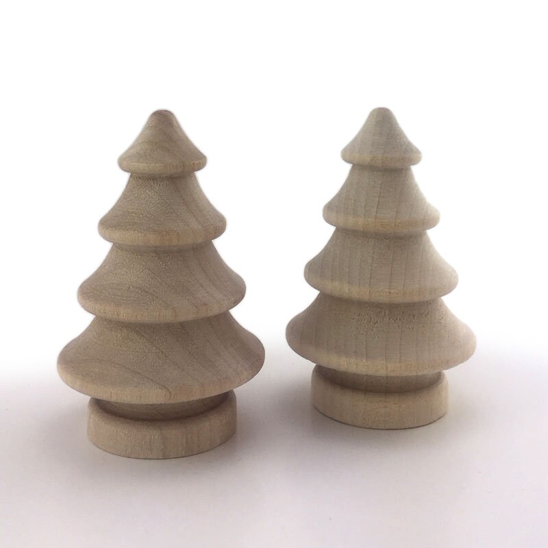 Wood Trees Set of 3 2 3/4 Tall Unfinished Natural - Etsy