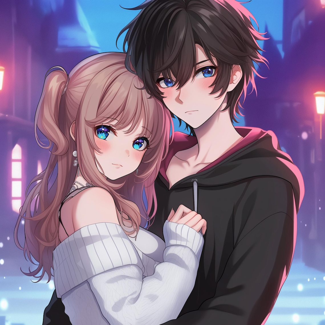 Custom PFP Anime Portrait, PFP Couple Gift, Cartoon Anime Portrait ...