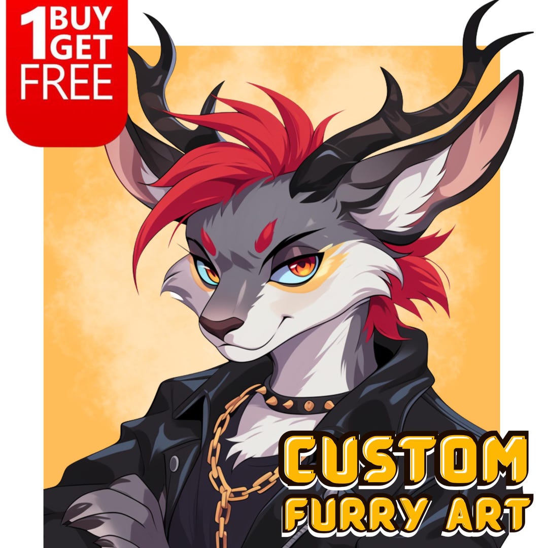Custom Furry Art Commission | Anime Furry Headshot PFP | Fursona Icon ...