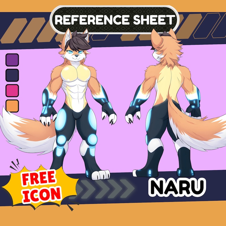 Furry Reference Sheet Commission, Custom Fursona Anthropomorphic OC ...