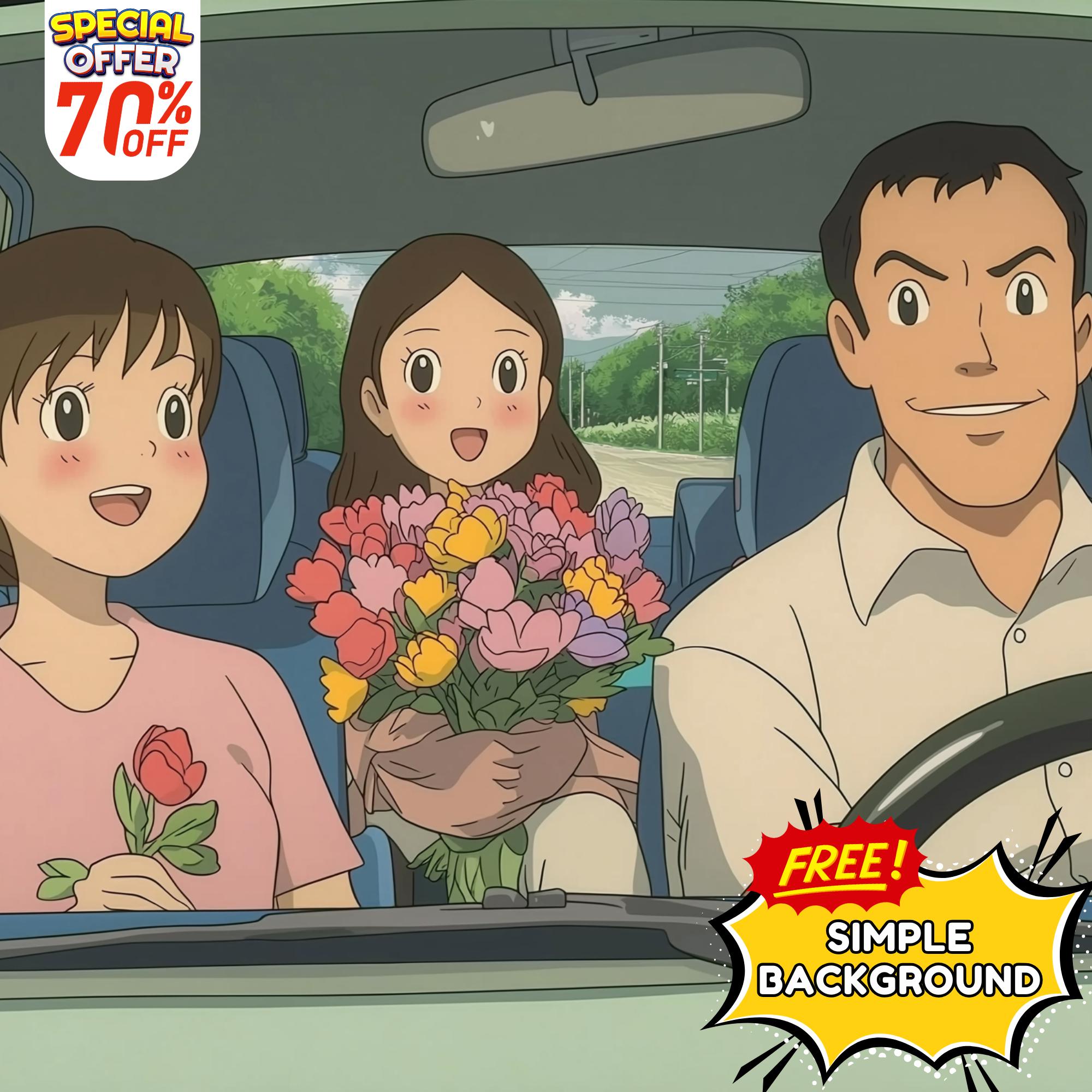 Custom Ghibli-style Anime Portrait: Personalized Family Art - Etsy