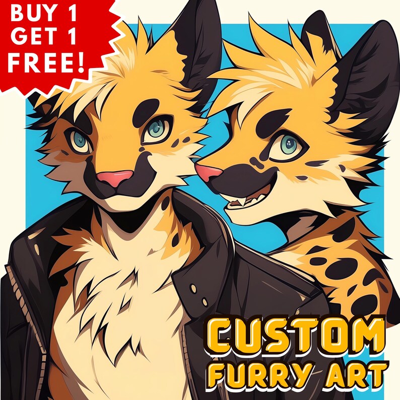 Custom Fursona Art Commission, Furry Avatar Headshot - Etsy
