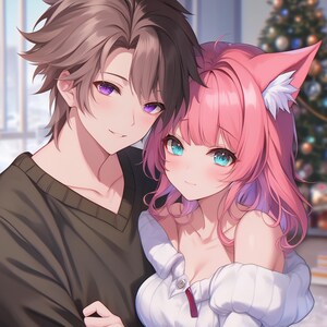 Custom PFP Anime Portrait, PFP Couple Gift, Cartoon Anime Portrait ...