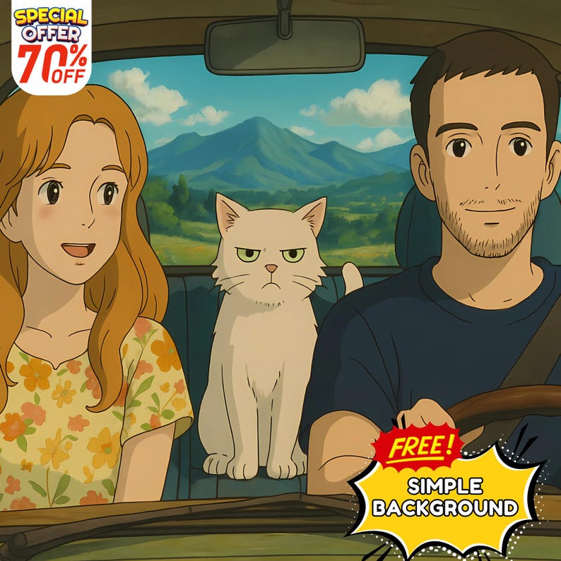 Custom Ghibli-style Anime Portrait: Personalized Family Art - Etsy