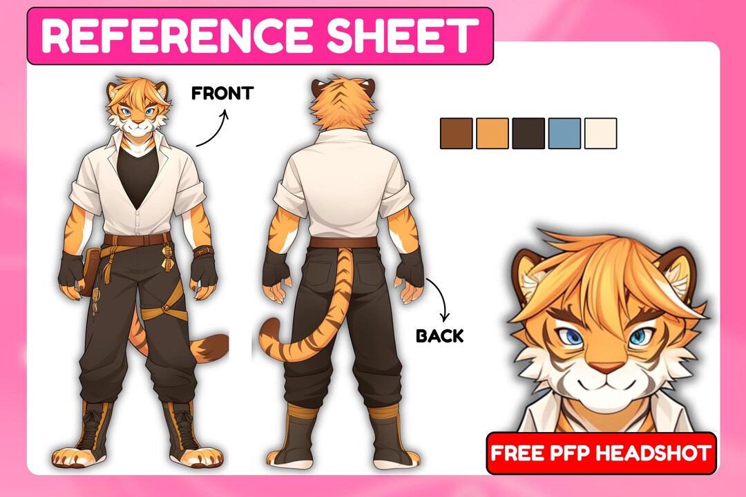 Custom Furry Character Reference Sheet: Anthro Art Commission - Etsy