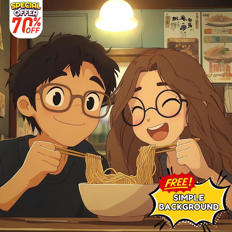 Custom Ghibli-style Anime Portrait: Personalized Family Art - Etsy