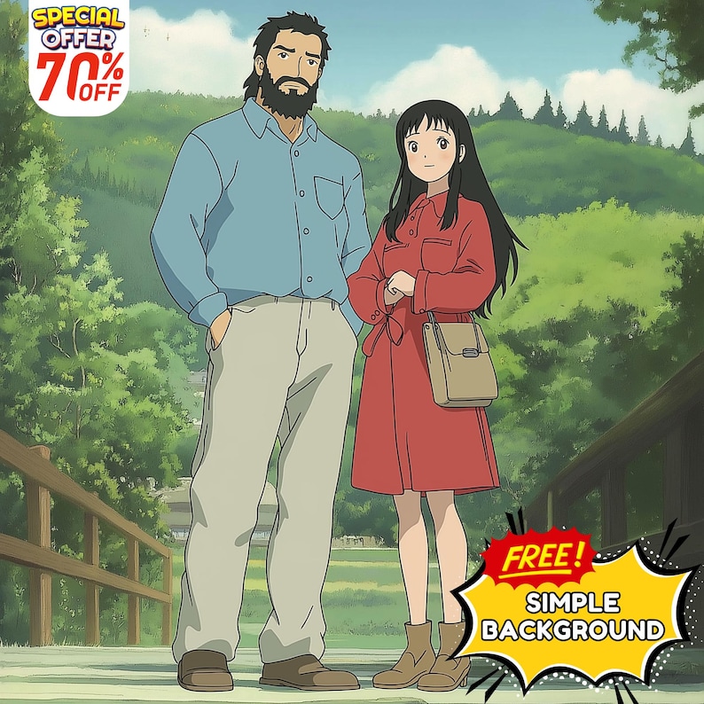 Custom Ghibli-style Anime Portrait: Personalized Family Art - Etsy