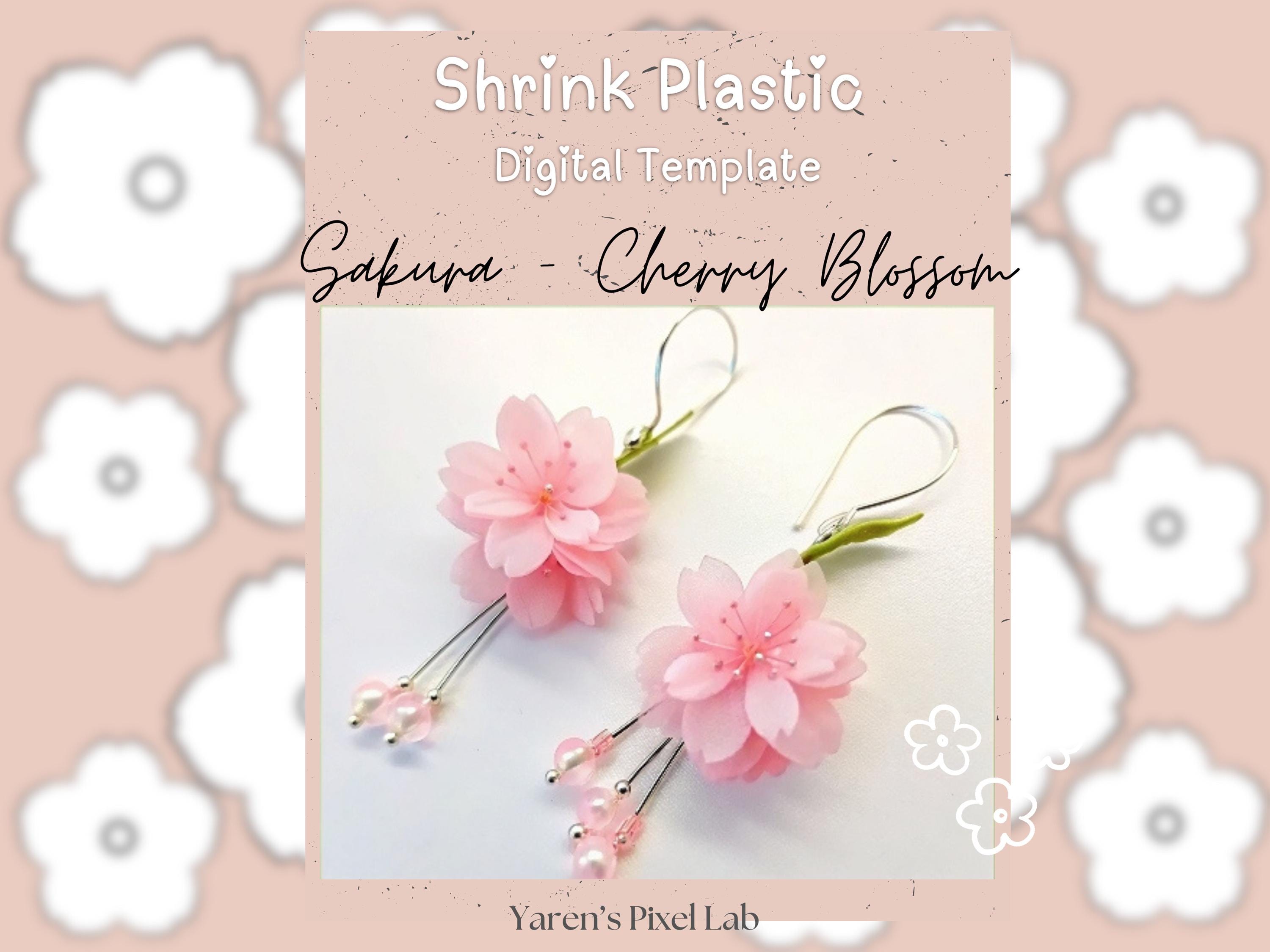 Cherry Blossom Shrink Plastic Digital Template | DIY Shrink Plastic ...