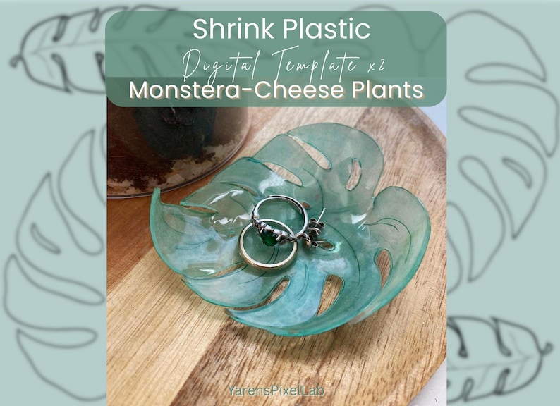 Monstera Shrink Plastic Template | DIY Shrinky Dink Leaves | SVG Plant ...