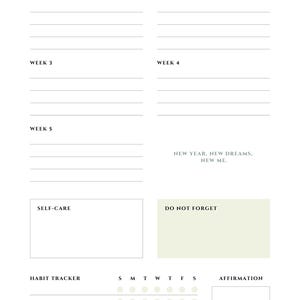 Monthly Planner Printable Undated Digital Planner for Goal Setting ...