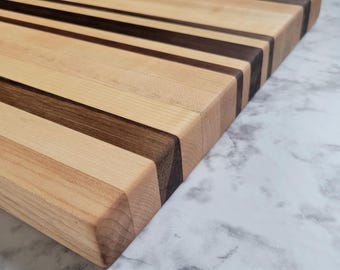 Maple & Walnut Edge Grain Cutting Board - Etsy