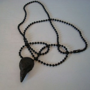 Gothic Ravens Head Necklace Black Powder Coat Ball Chain - Etsy