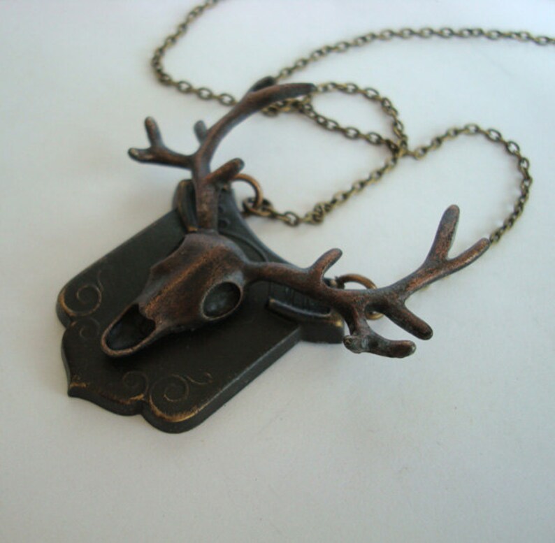 Cranio teschio gotico cervo con corna collana teschio - Etsy Italia