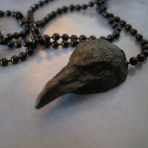 Gothic Ravens Head Necklace Black Powder Coat Ball Chain - Etsy