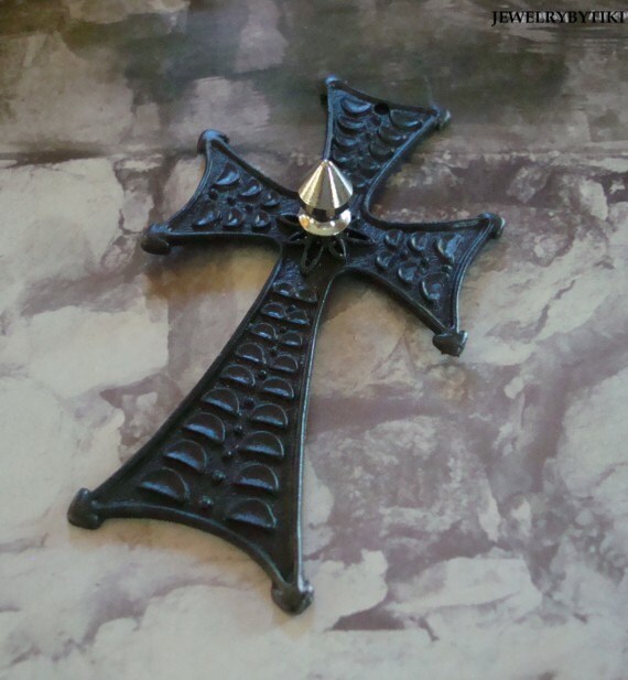 Punk Spiked Cross Dark Gothic Pendant Large Detailed Hand - Etsy