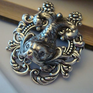 Silver Sea Creature Necklace Supply, Victorian Style Filigree, Ring in ...