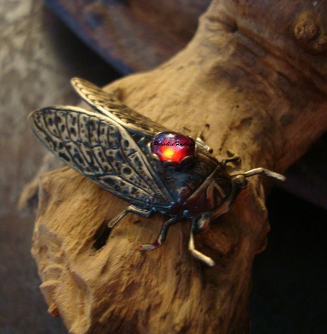 Cicada Bug Brooch Pin or Clip, Gorgeous CICADA Mexican Opal or Emerald ...