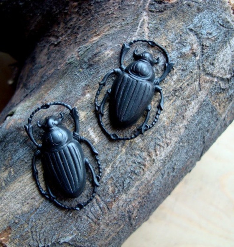 2 Dark BUG CONNECTORS Earring Supply Necklace Pendants USA - Etsy