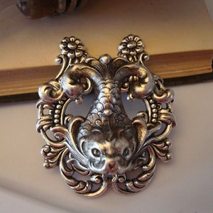 Silver Sea Creature Necklace Supply, Victorian Style Filigree, Ring in ...