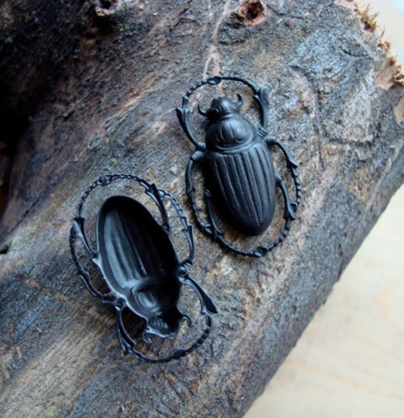 2 Dark BUG CONNECTORS Earring Supply Necklace Pendants USA - Etsy