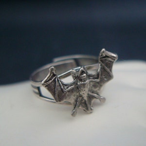 Bat Vampire Ring, Custom Handmade, Adjustable Sizing, USA, Metal Bonded ...