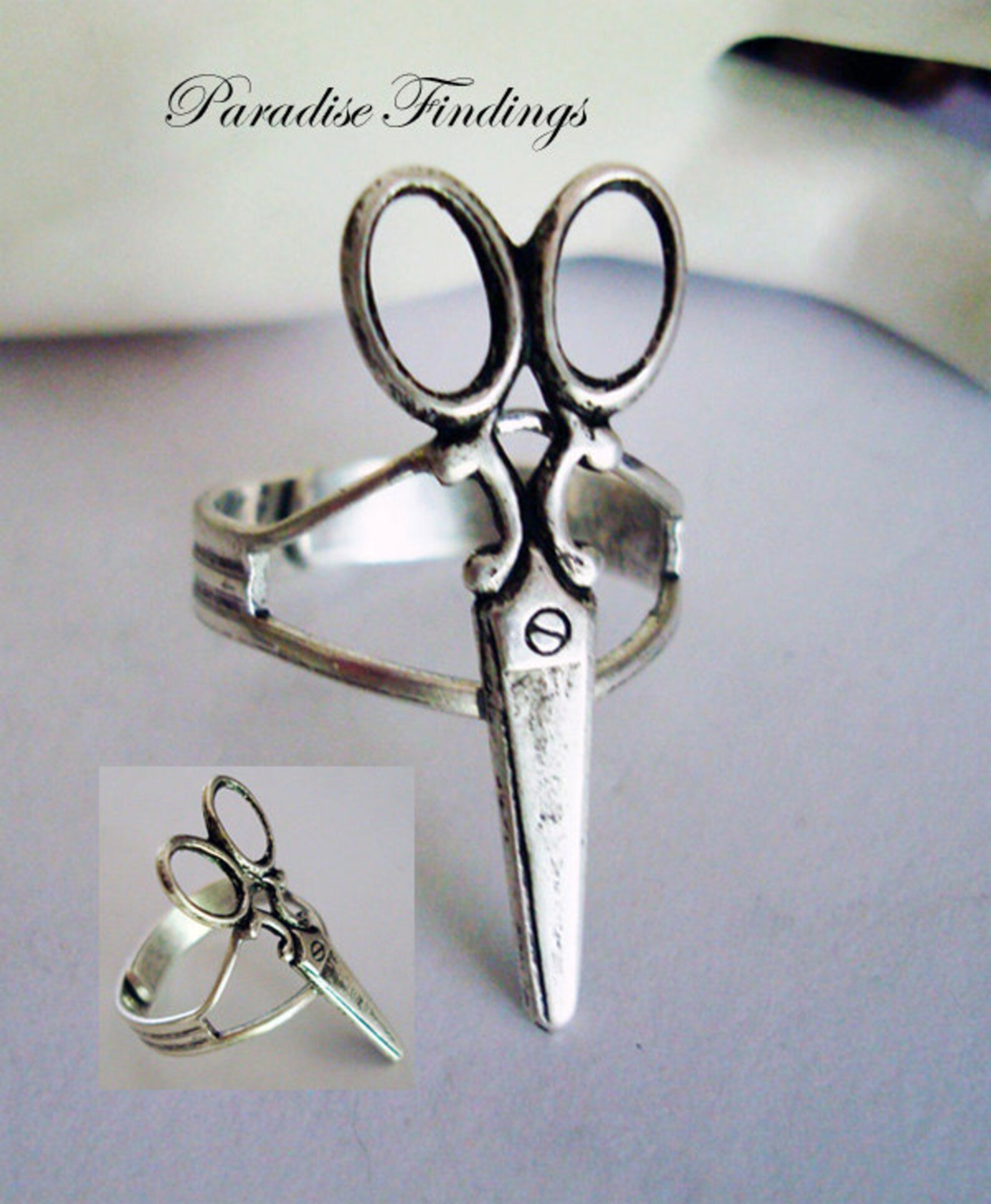 Scissor Ring Metal Bonded NOT Glued Adjustable Custom - Etsy
