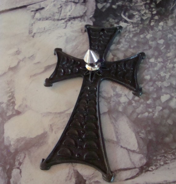 Punk Spiked Cross Dark Gothic Pendant Large Detailed Hand - Etsy