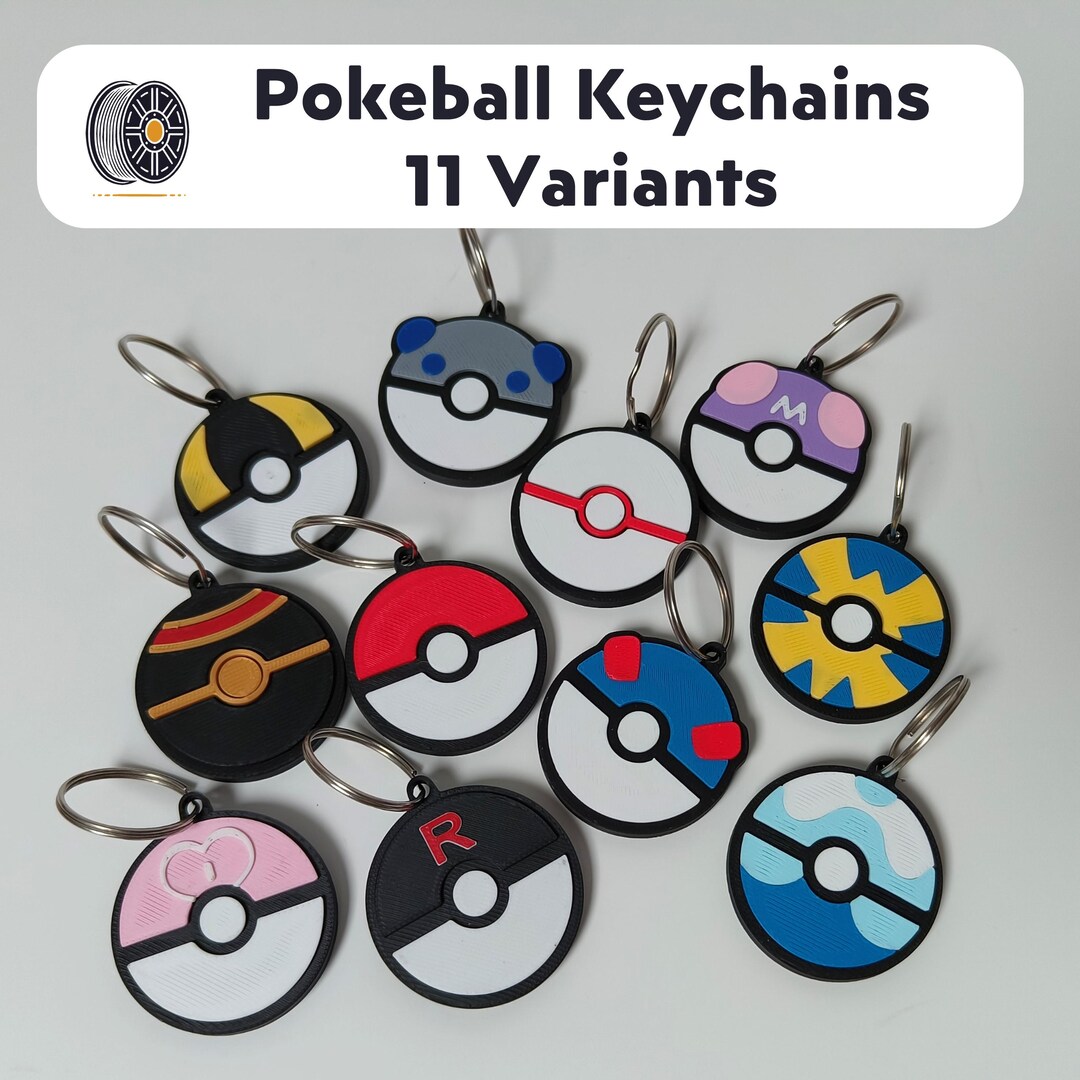 3D Printed Pokemon Pokeball Keychains | 11 Variants Available! - Etsy