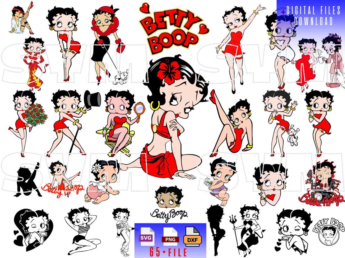 Betty Boop SVG Bundle,betty Boop Layered,svg, Easy Cut,tshirt Print ...