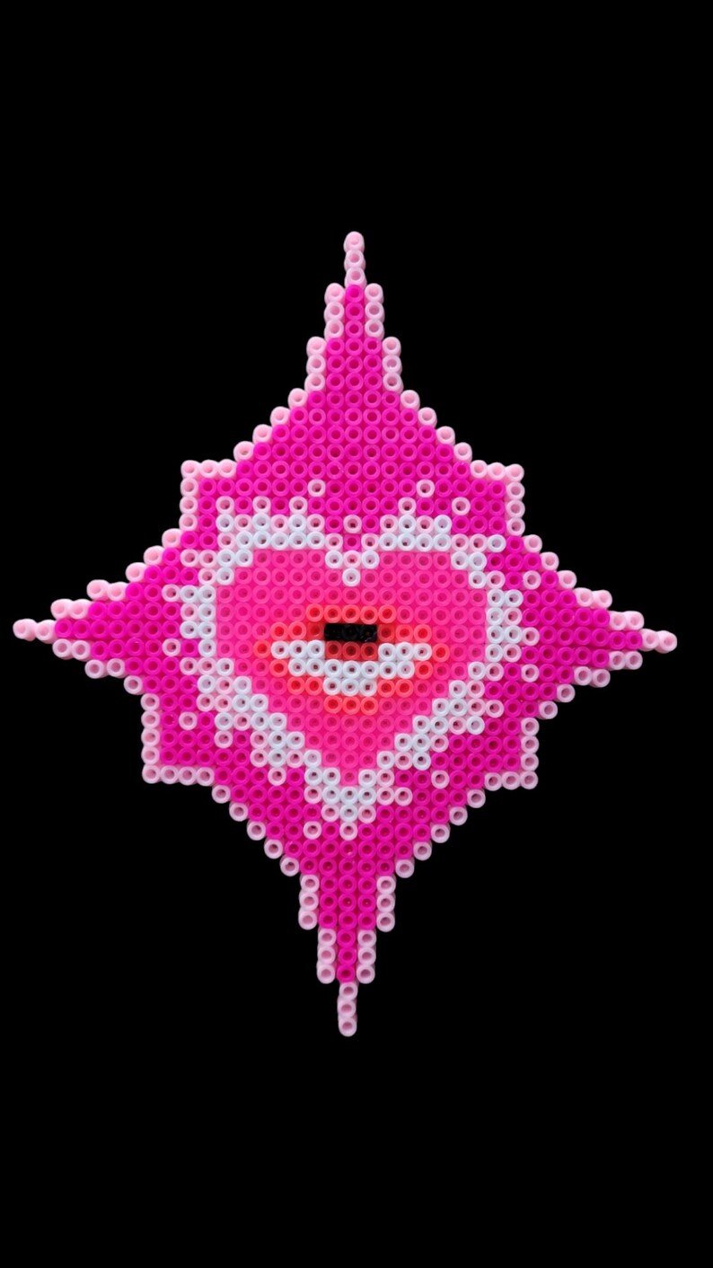 Abstract Heart Eye Perler Bead Art - Etsy