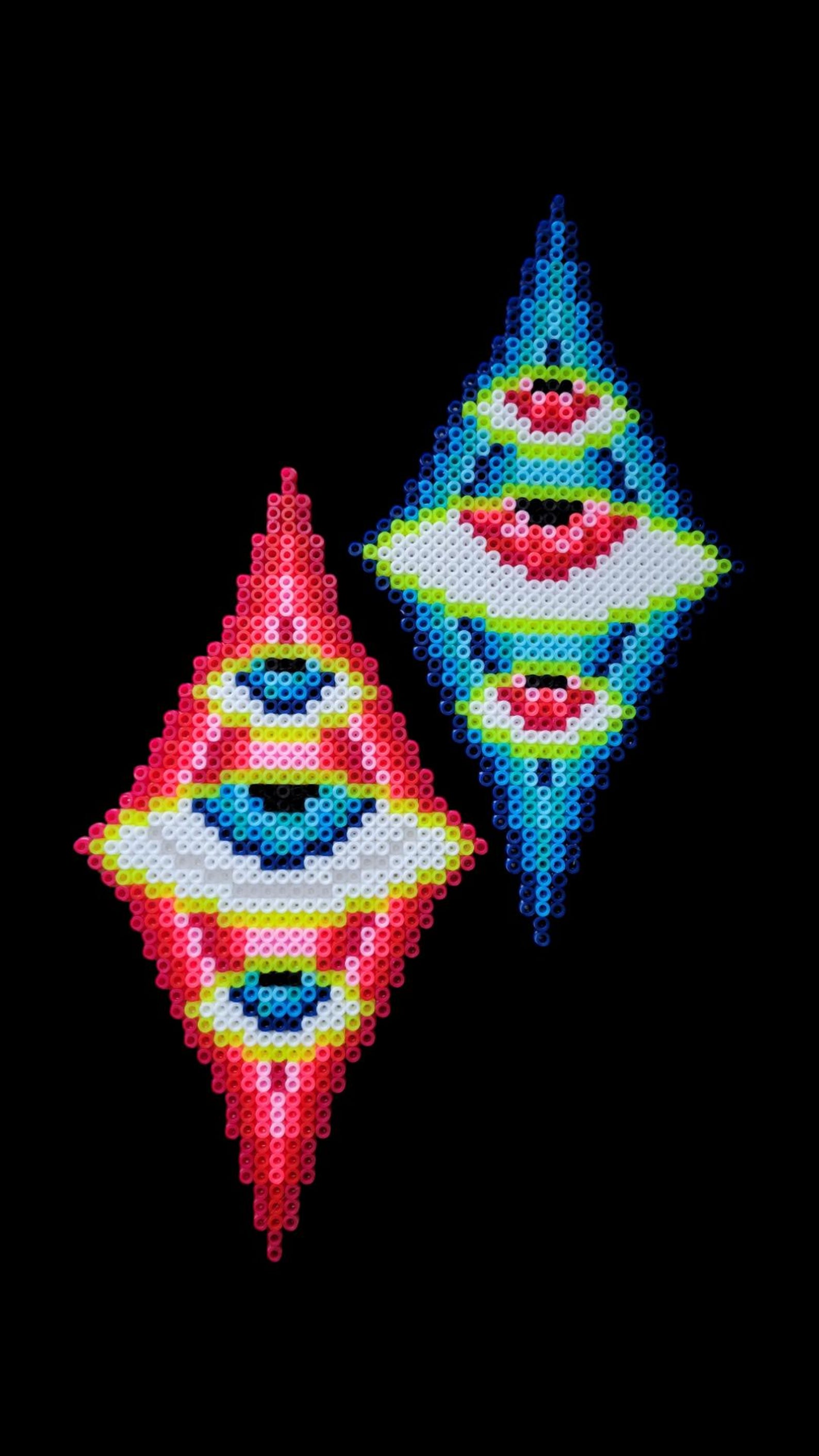 Geometric Eye Perler Bead Art 2 Pack - Etsy