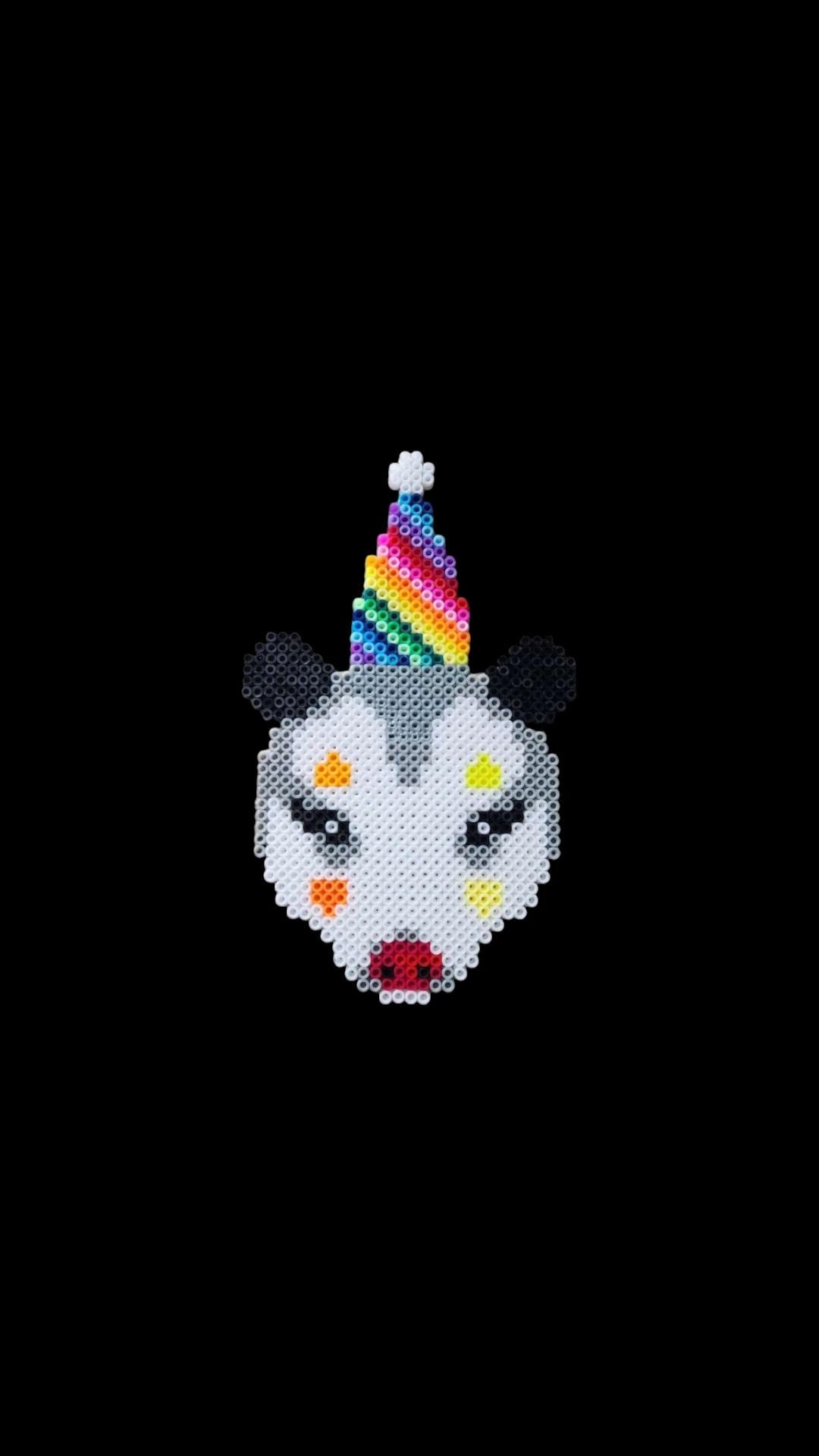 Clown Opossum Perler Bead Art - Etsy