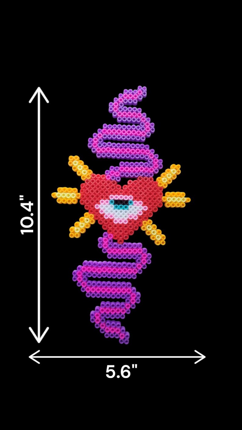 Abstract Heart Eye Perler Bead Art - Etsy