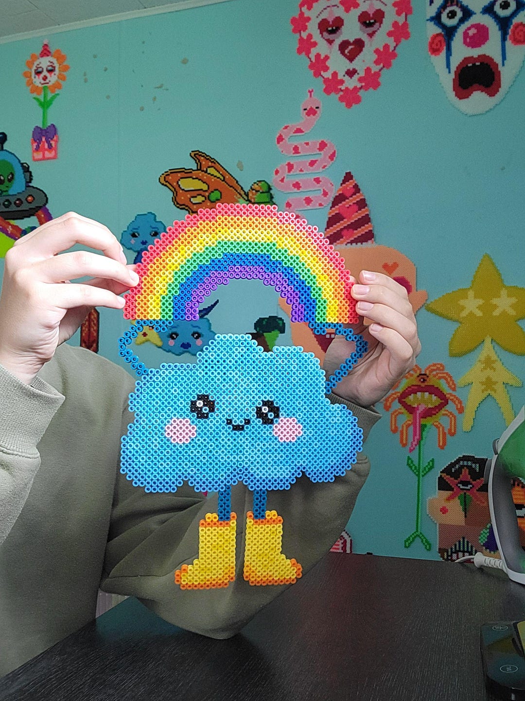 Rainbow Cloud Perler - Etsy
