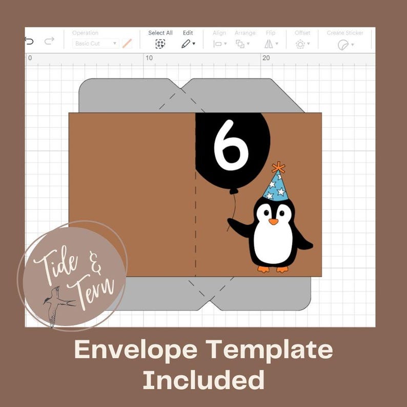 SVG Cut File Cute Birthday Penguin Greeting Card Design for Cricut DIY ...