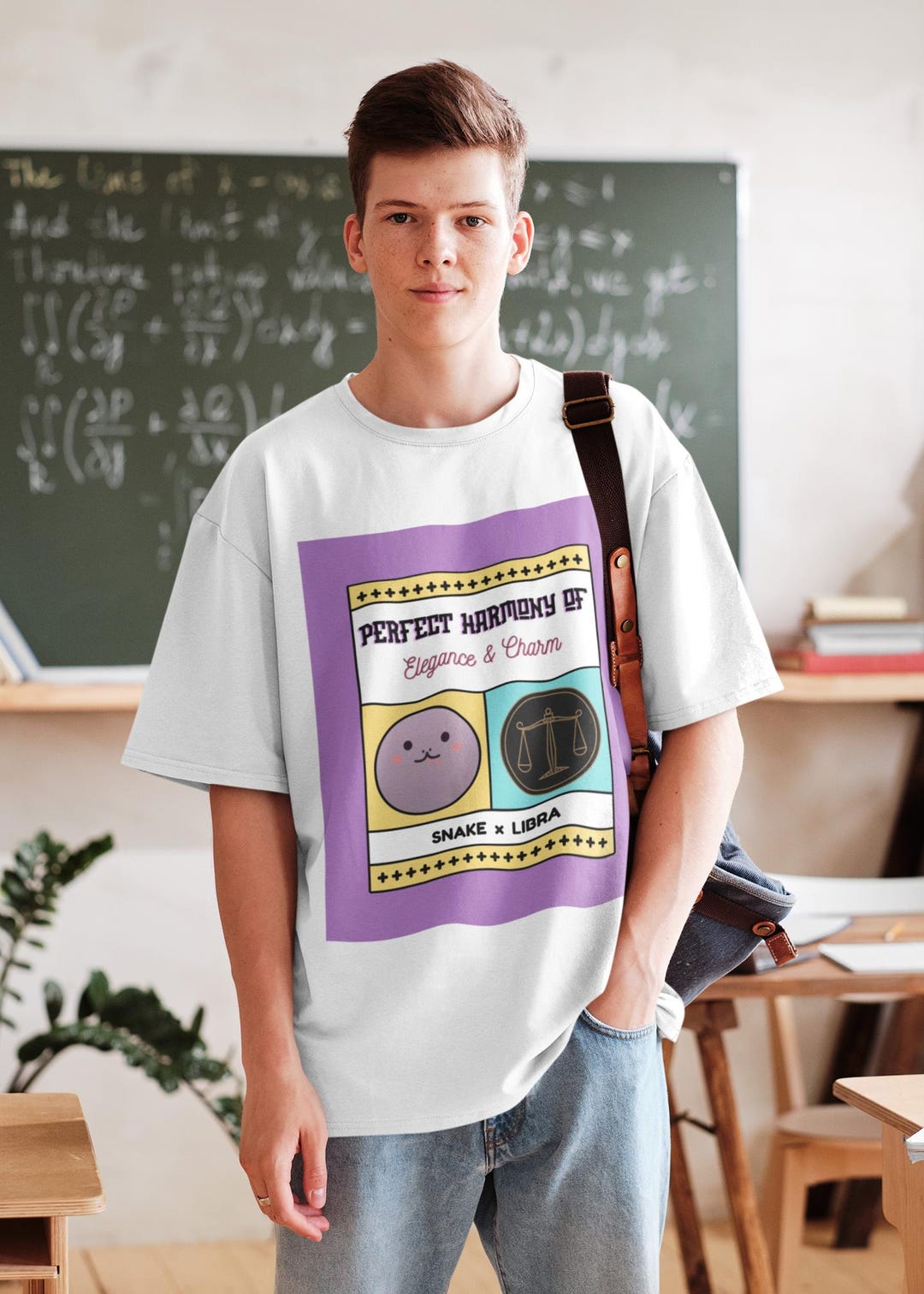 Unique Combo Chinese Zodiac SNAKE X Western Zodiac LIBRA Oversize Boxy ...