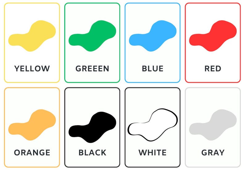 20 Colour Flashcards Learning Flashcards Digital Colour Flashcards for ...