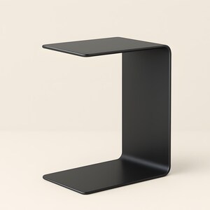 Minimalist C-shaped Metal Side Table for Sofa – Modern Space-saving ...