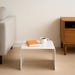 White Square Coffee Table – Minimalist Seamless Metal Table, Modern U ...