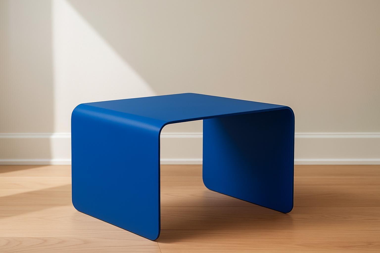 White Square Coffee Table – Minimalist Seamless Metal Table, Modern U ...