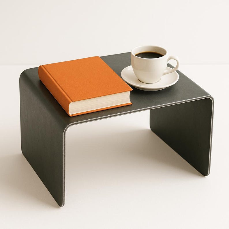 Square Raw Steel Coffee Table, Minimalist Metal Side Table – Bent Metal ...